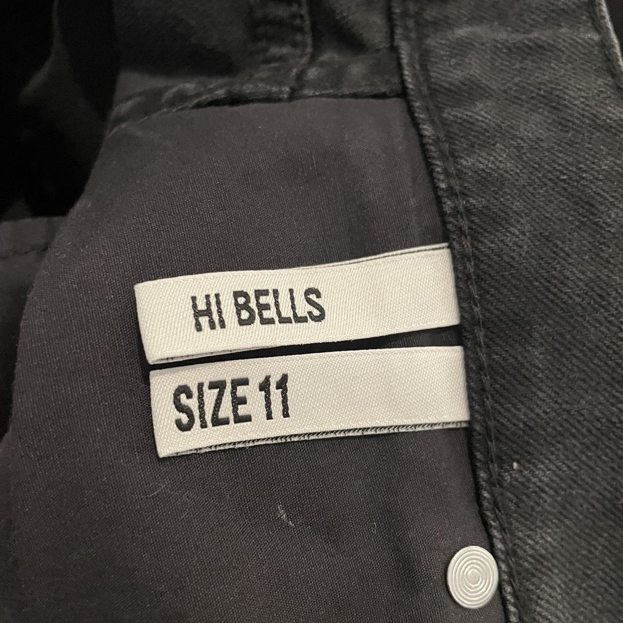 Wrangler high bell shorts - size 11 Washed black... - Depop