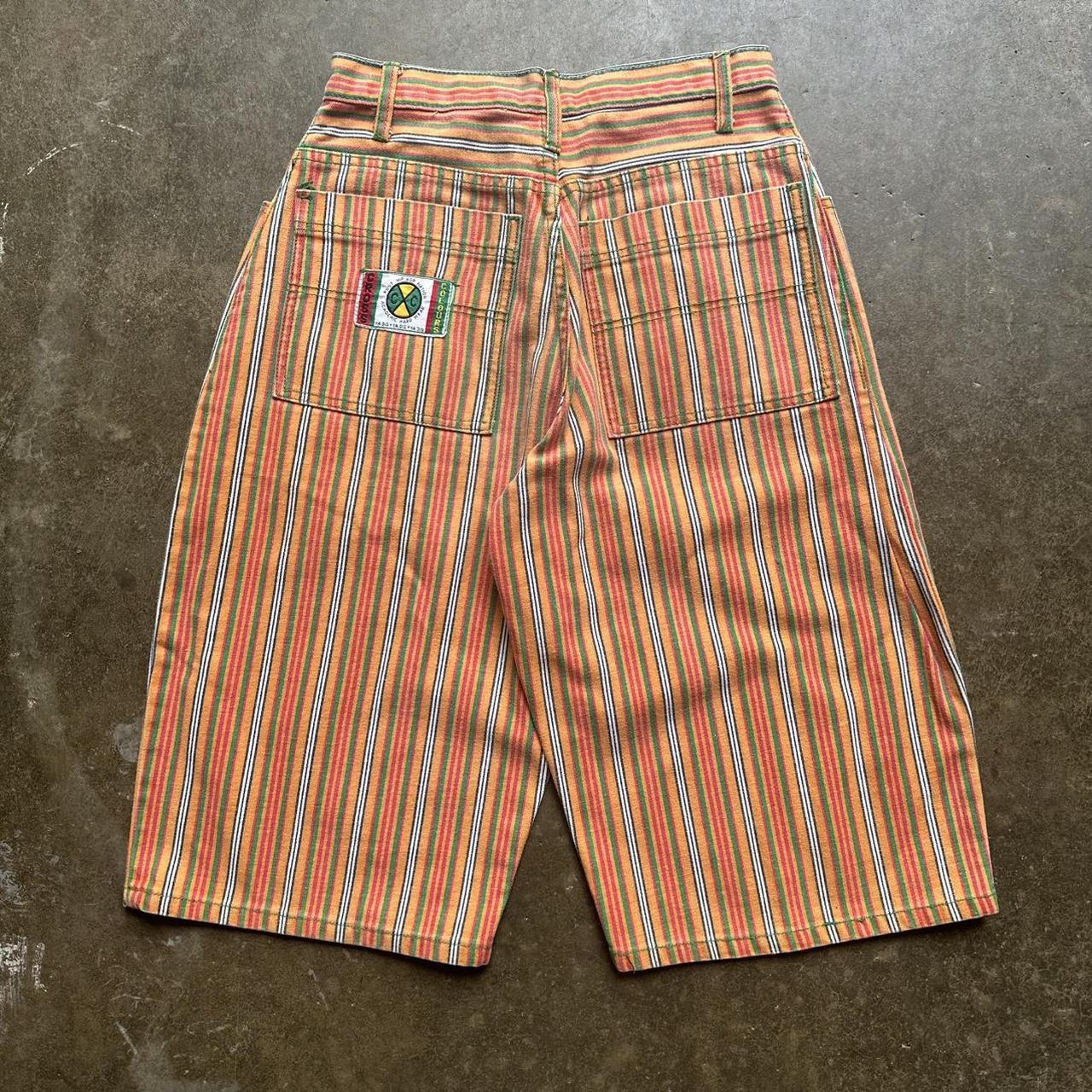 Vintage 90s Cross Colours Striped Jorts Y2K Jnco... | Depop