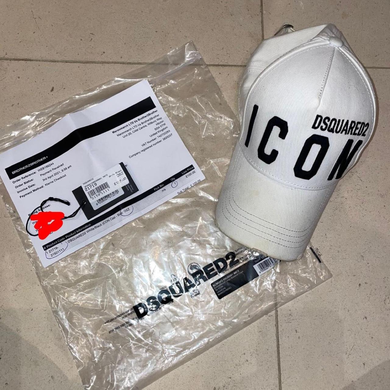 MENS DSQUARED ICON CAP WHITE This has general wear... - Depop