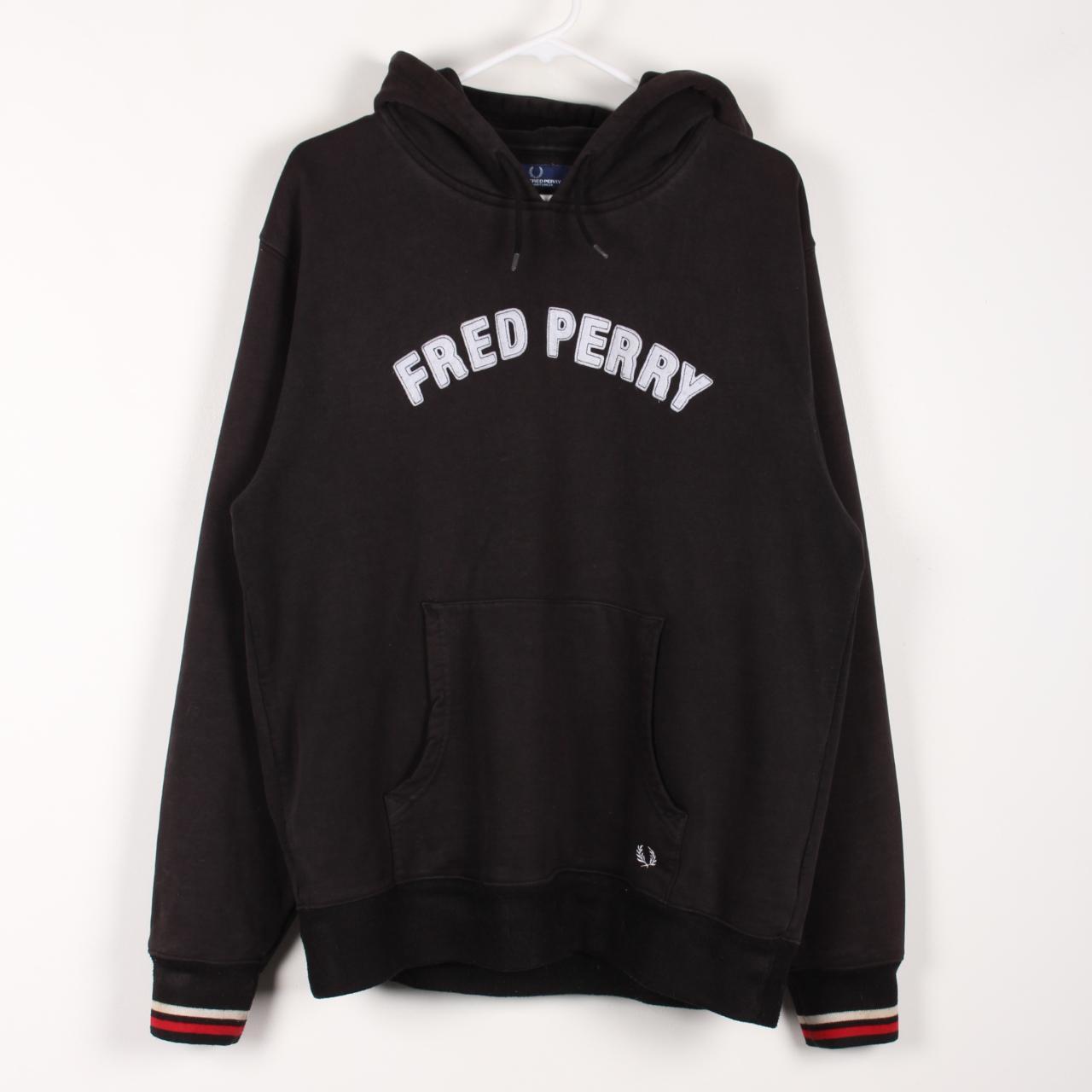 Fred Perry Hoodie Black Large - Depop