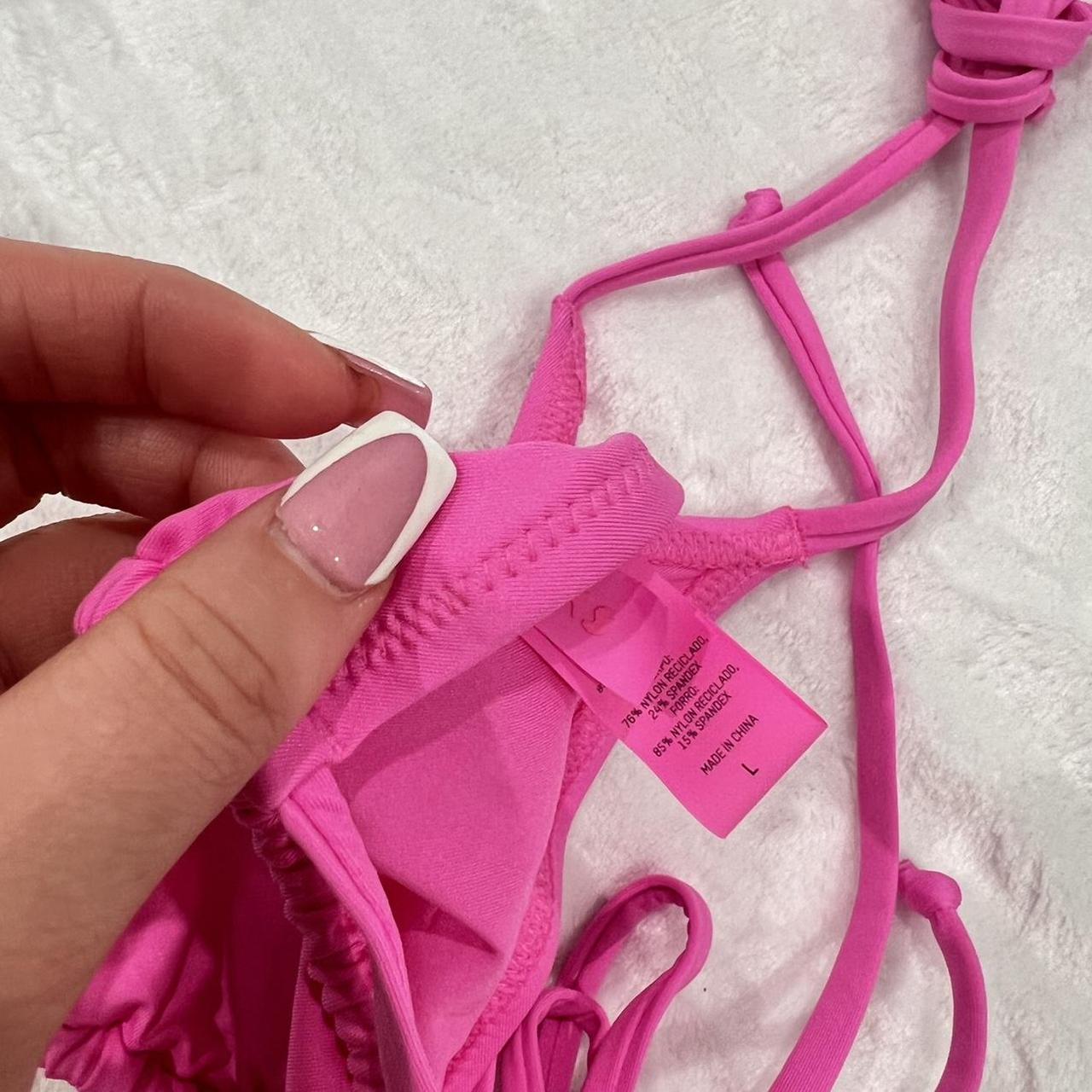 Skims Taffy Pink swim top. NWOT. size large - Depop