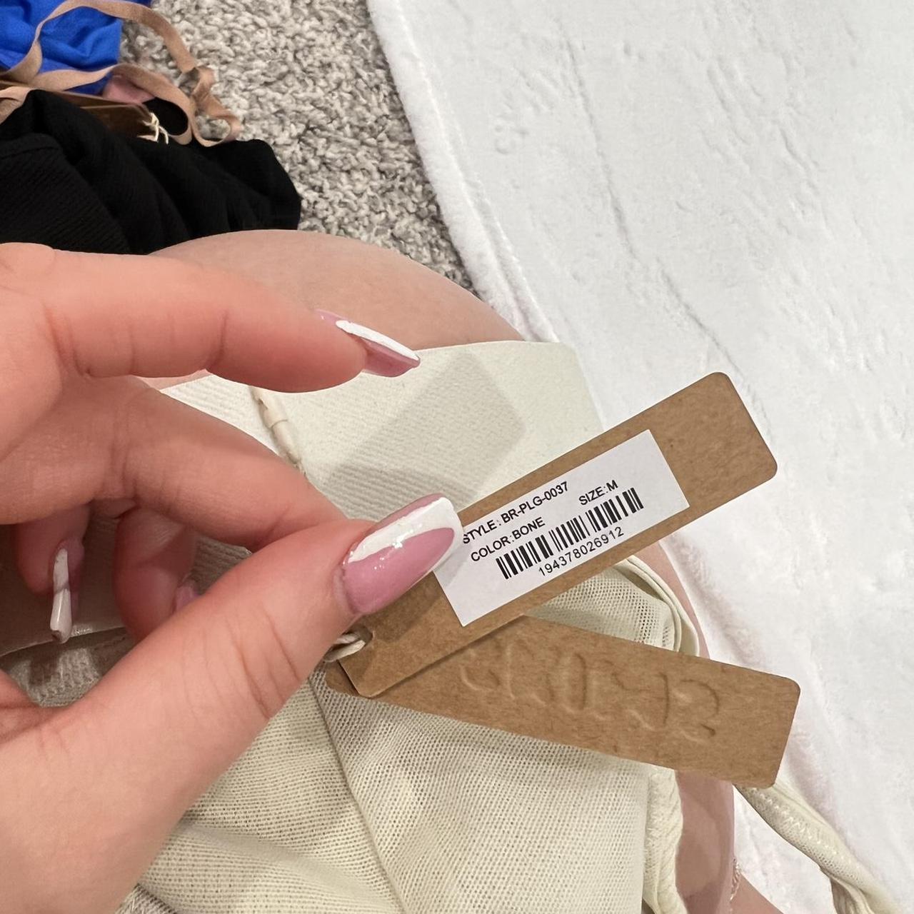 Skims cotton ribbed bone bra. size medium. nwt - Depop