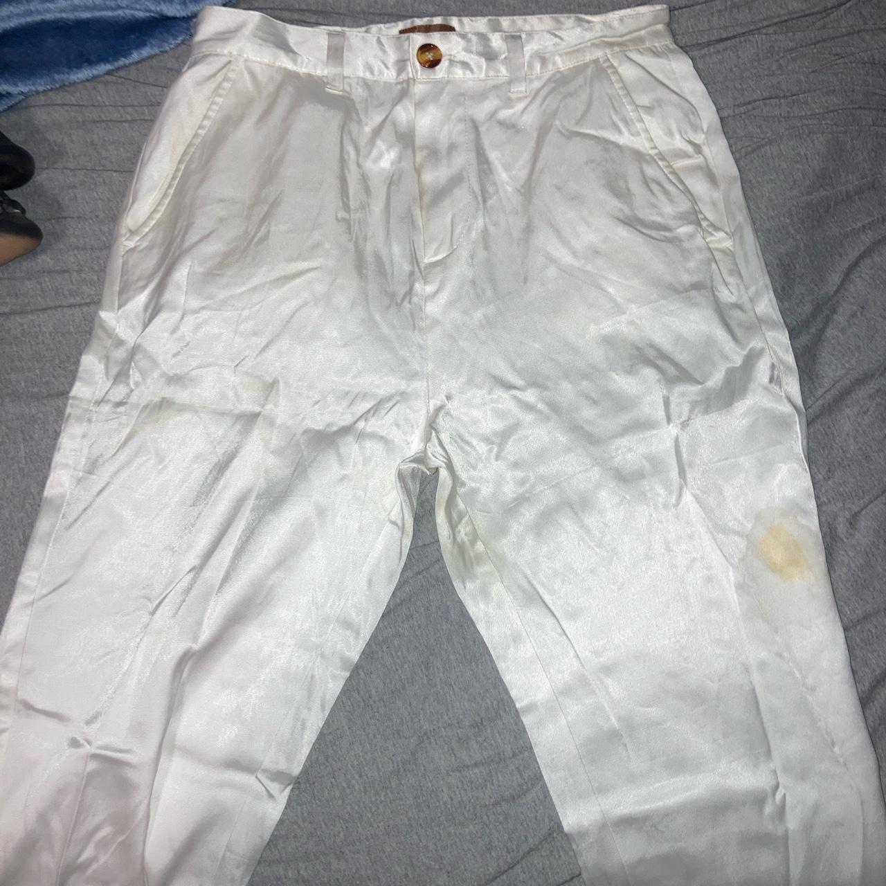 Golf Wang Satin Chinos Is stained and fits more like... - Depop