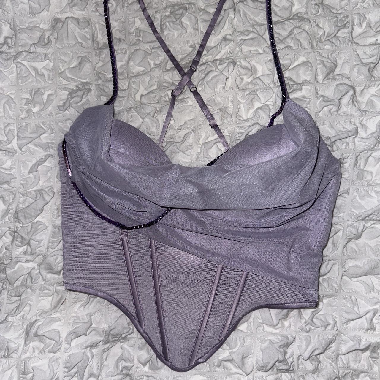 Oh Polly size 6 Racer Back Cowl Neck Corset Top in... - Depop