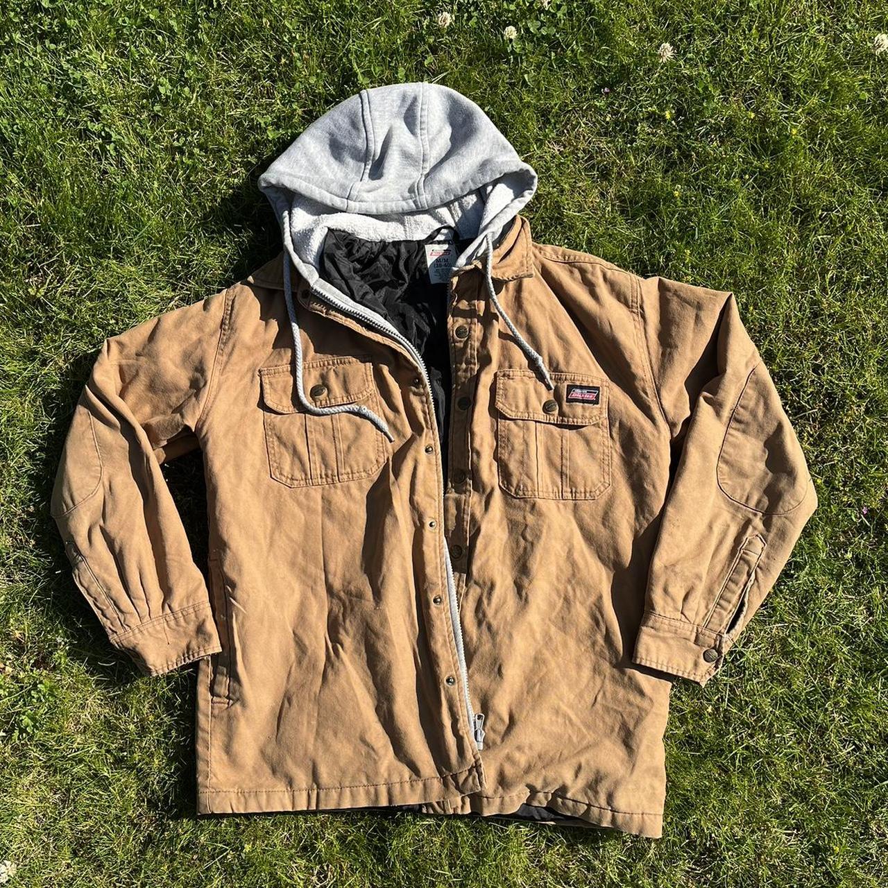 Dickies Tan Vintage Hooded Jacket 🔨 Essential... - Depop