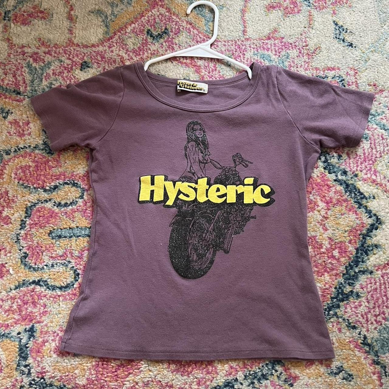 Vintage y2k purple hysteric glamour baby tee, with... - Depop