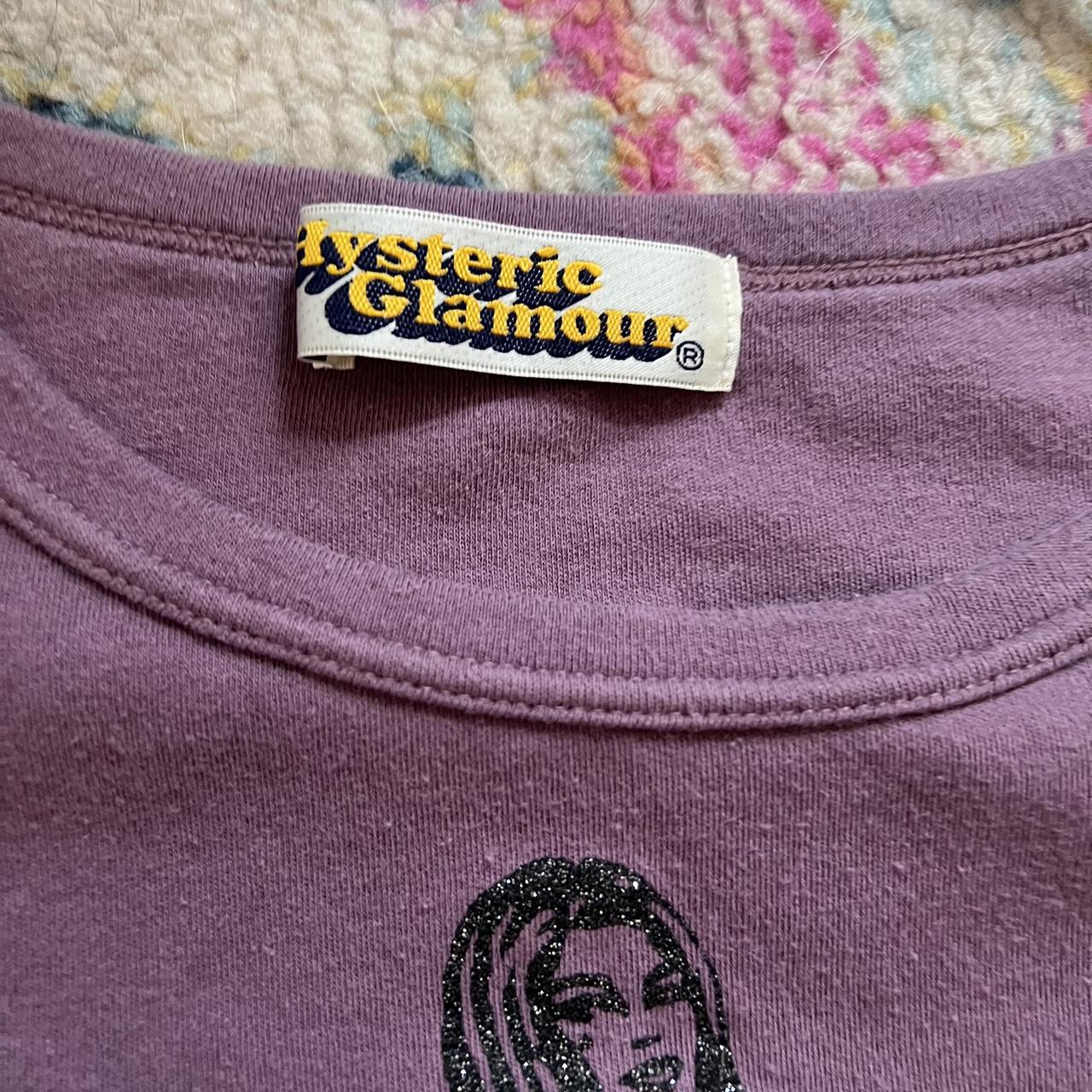 Vintage y2k purple hysteric glamour baby tee, with... - Depop