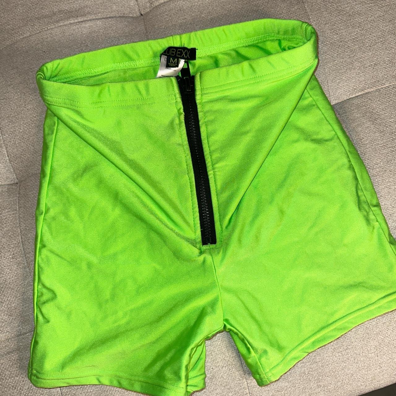 Club Exx Neon Lime Green Shorts Medium #dollskill... - Depop