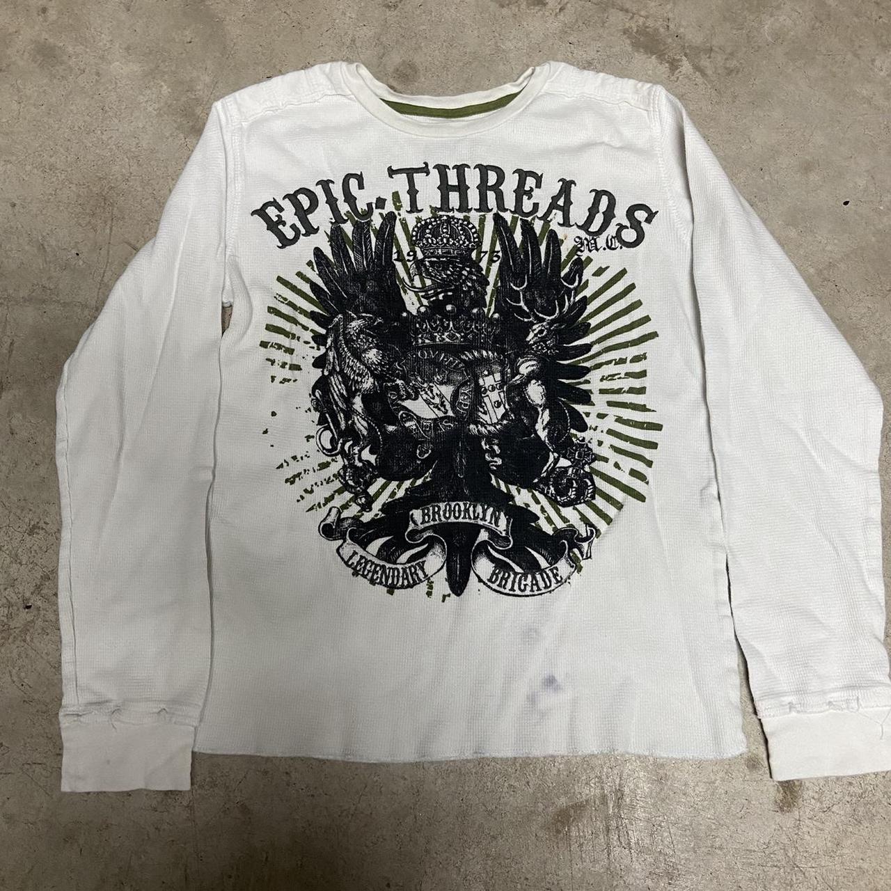 Epic Threads Men's White and Green T-shirt | Depop