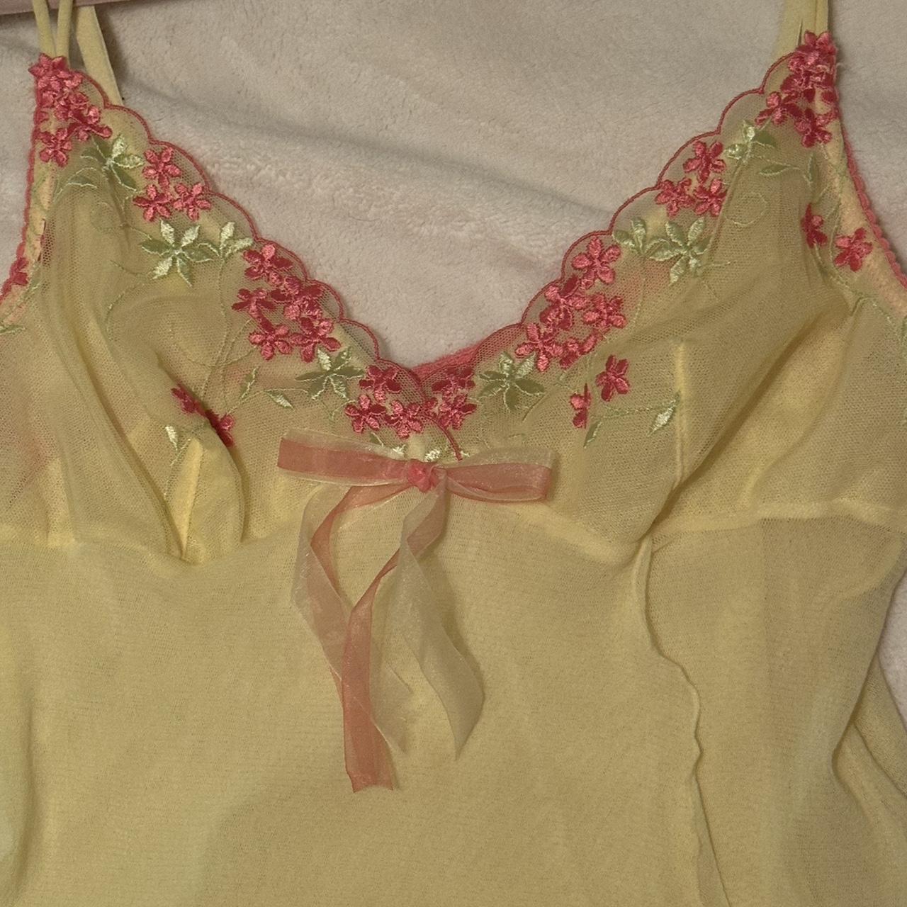 rare victoria secret yellow mesh top with beautiful... - Depop
