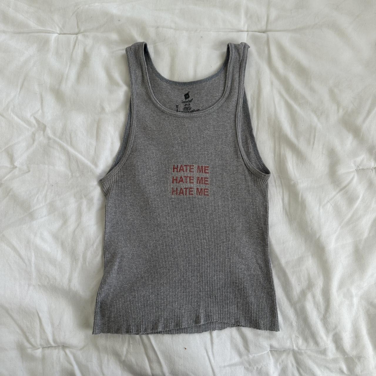 Hate Me Grey Wife Beater size S Super cool “Hate... - Depop