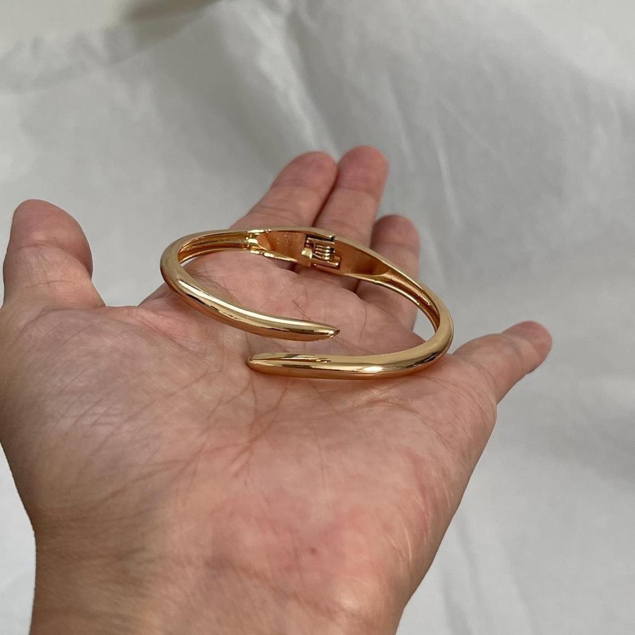 Chunky gold bangle [New / Never worn] -Gold plated... - Depop