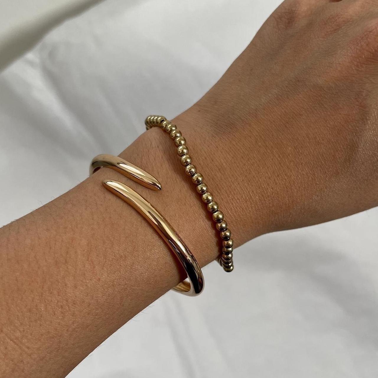 Chunky gold bangle [New / Never worn] -Gold plated... - Depop