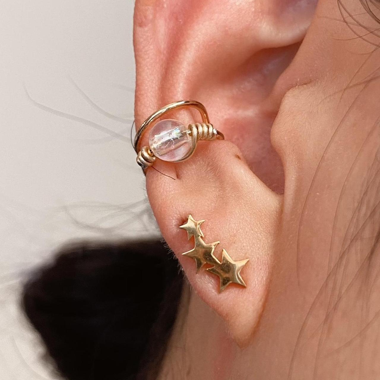 Clear ball ear cuff · Materials : Brass #earcuff... - Depop