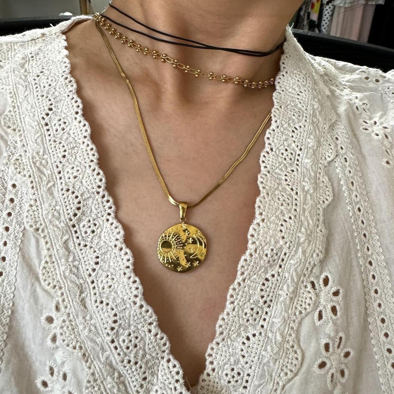 Celestial coin pendant... | Depop