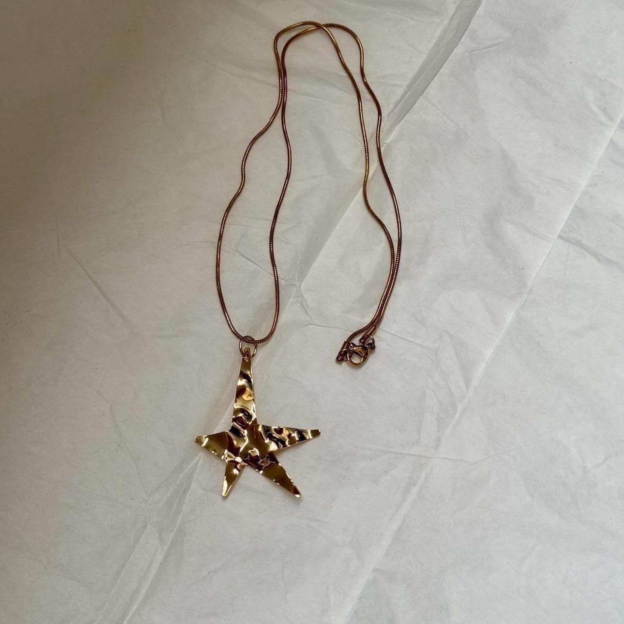 Chunky star pendant necklace [Handmade] -Chain :... | Depop