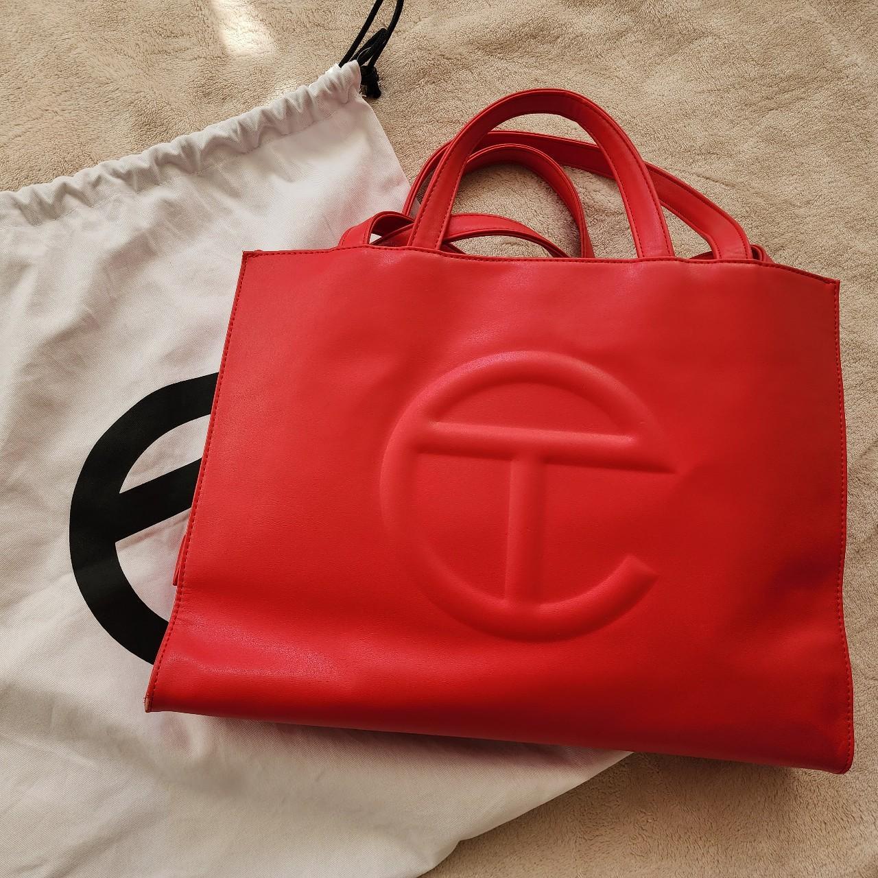 Telfar medium shopping bag in red. Worn a few times,... - Depop