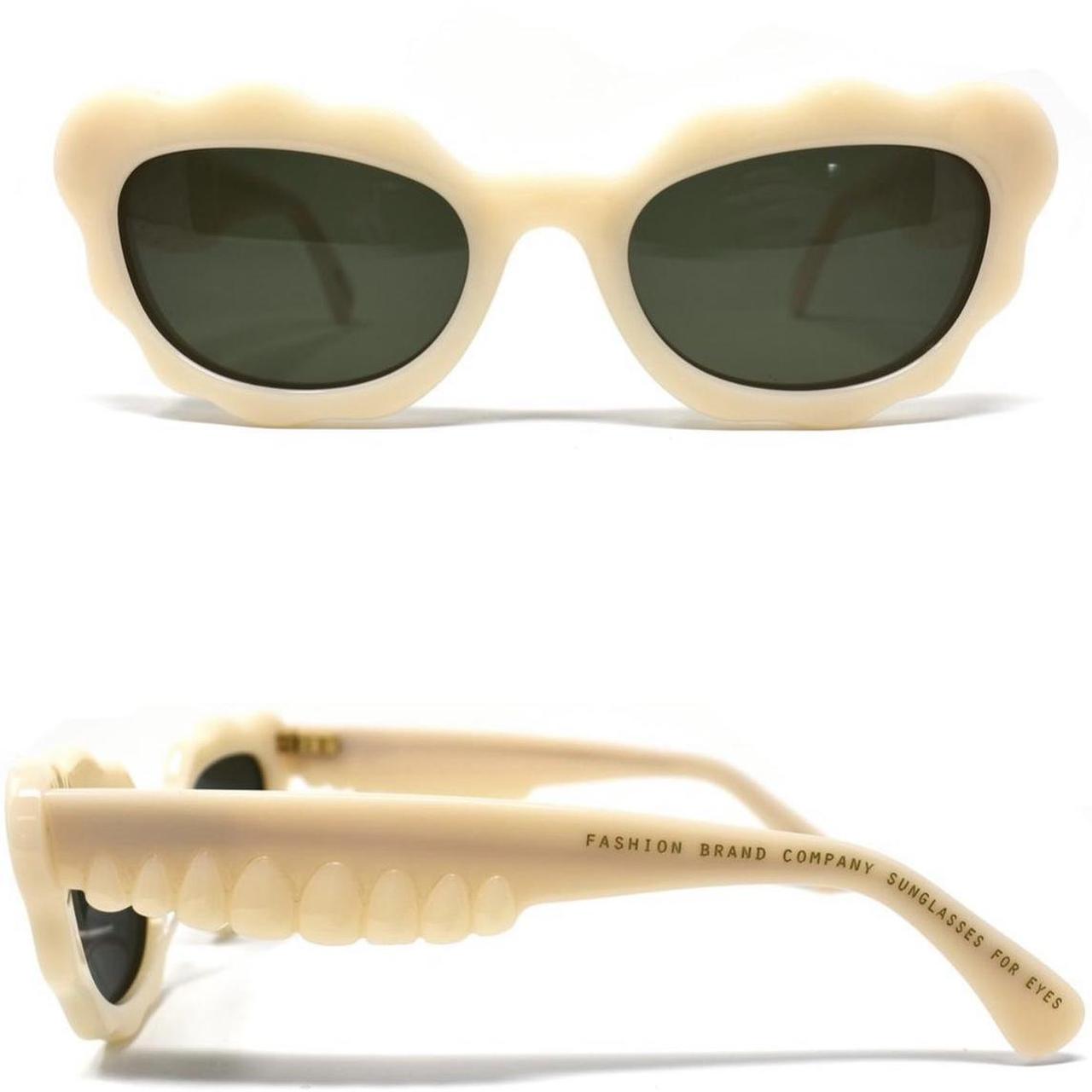 Women's White and Cream Sunglasses | Depop