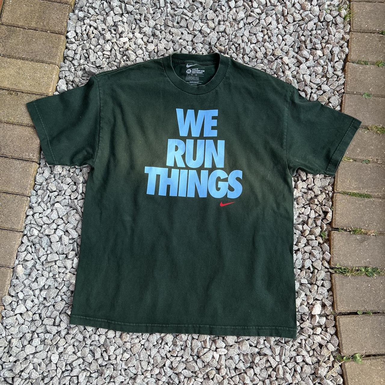 Nike ‘We Run Things’ Green T-Shirt Very good used... - Depop