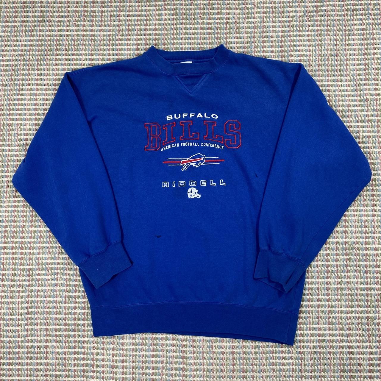NFL Buffalo Bills Embroidered Blue Sweatshirt Very... - Depop