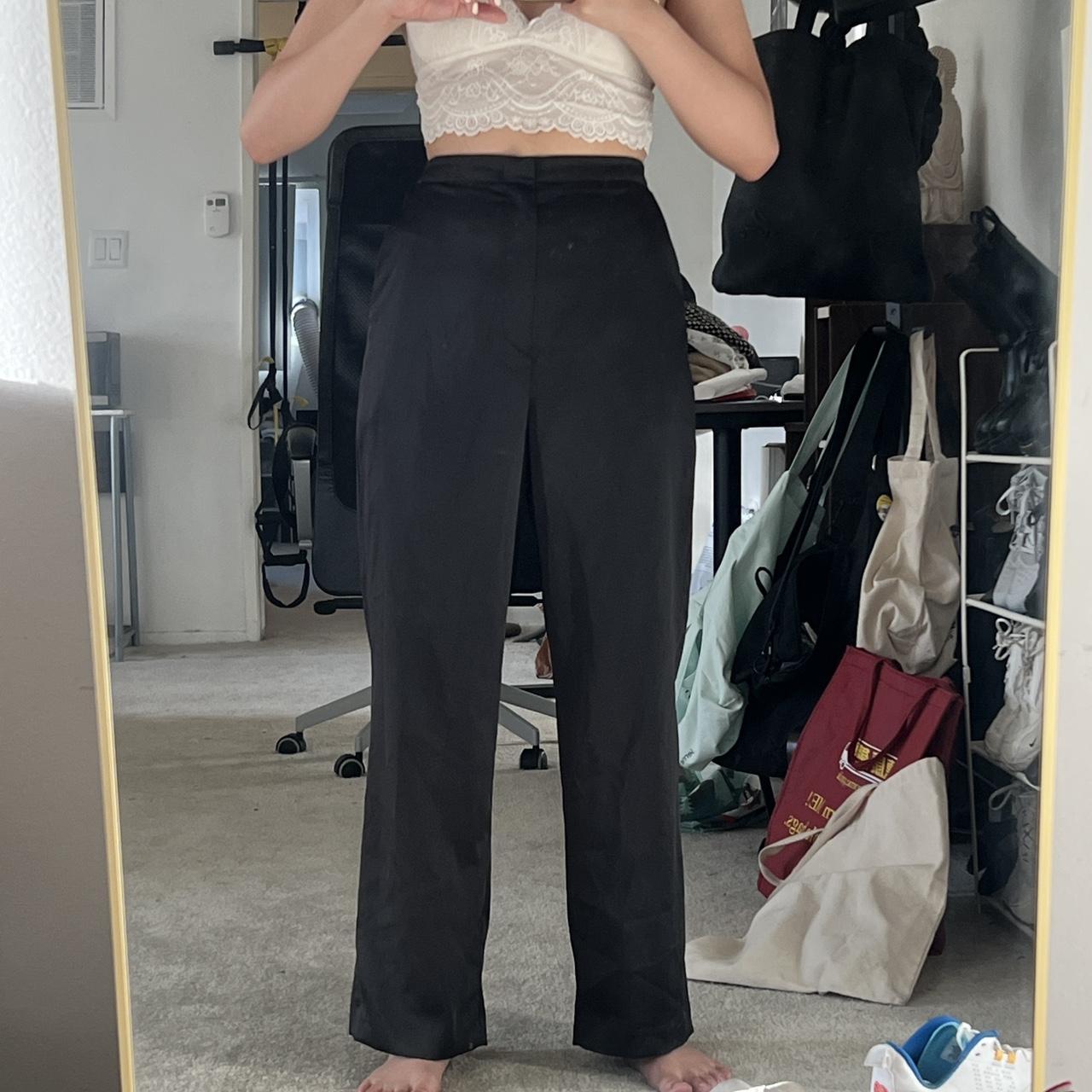 black straight leg slacks from uniqlo note: a few... - Depop