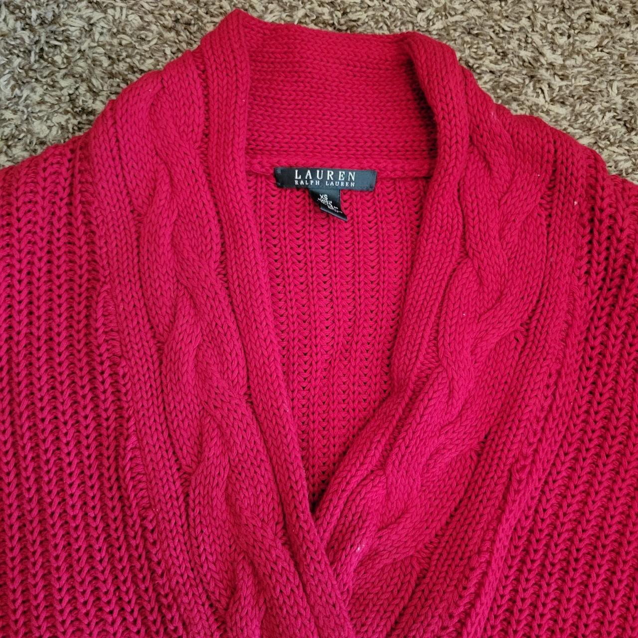 Vintage Red Ralph Lauren Cable Knit Sweater. Super... - Depop