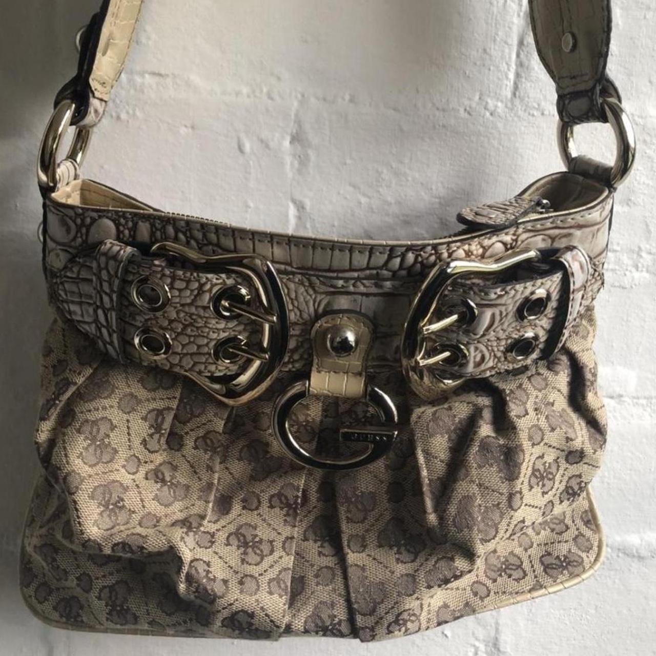 Medium sized monogram guess bag / brown Perfect... - Depop