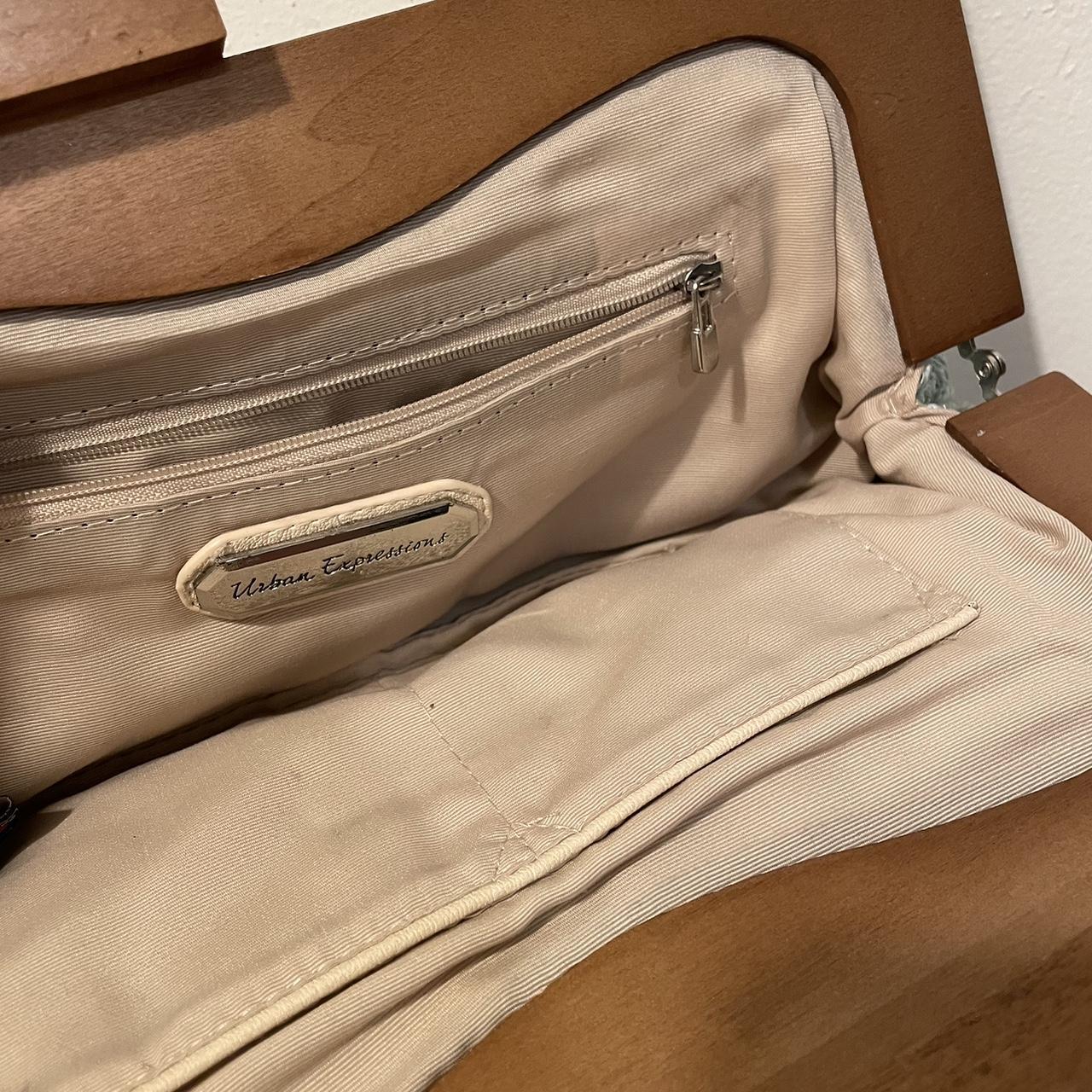Urban Expressions wooden handle clutch Bag material... - Depop Urban Expressions wooden handle clutch Bag material... - Depop