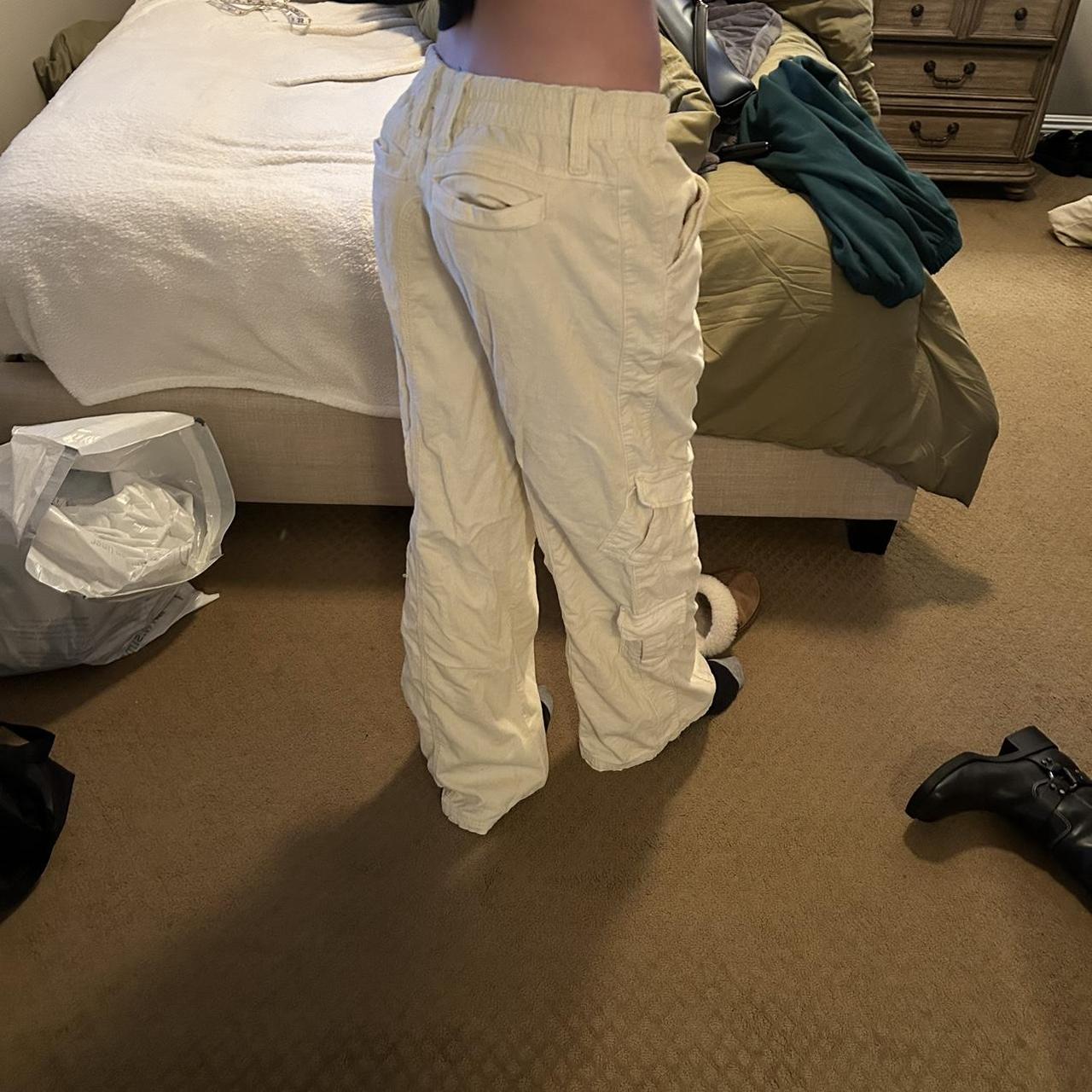Cream colored cargo pants from Urban Outfitters... - Depop