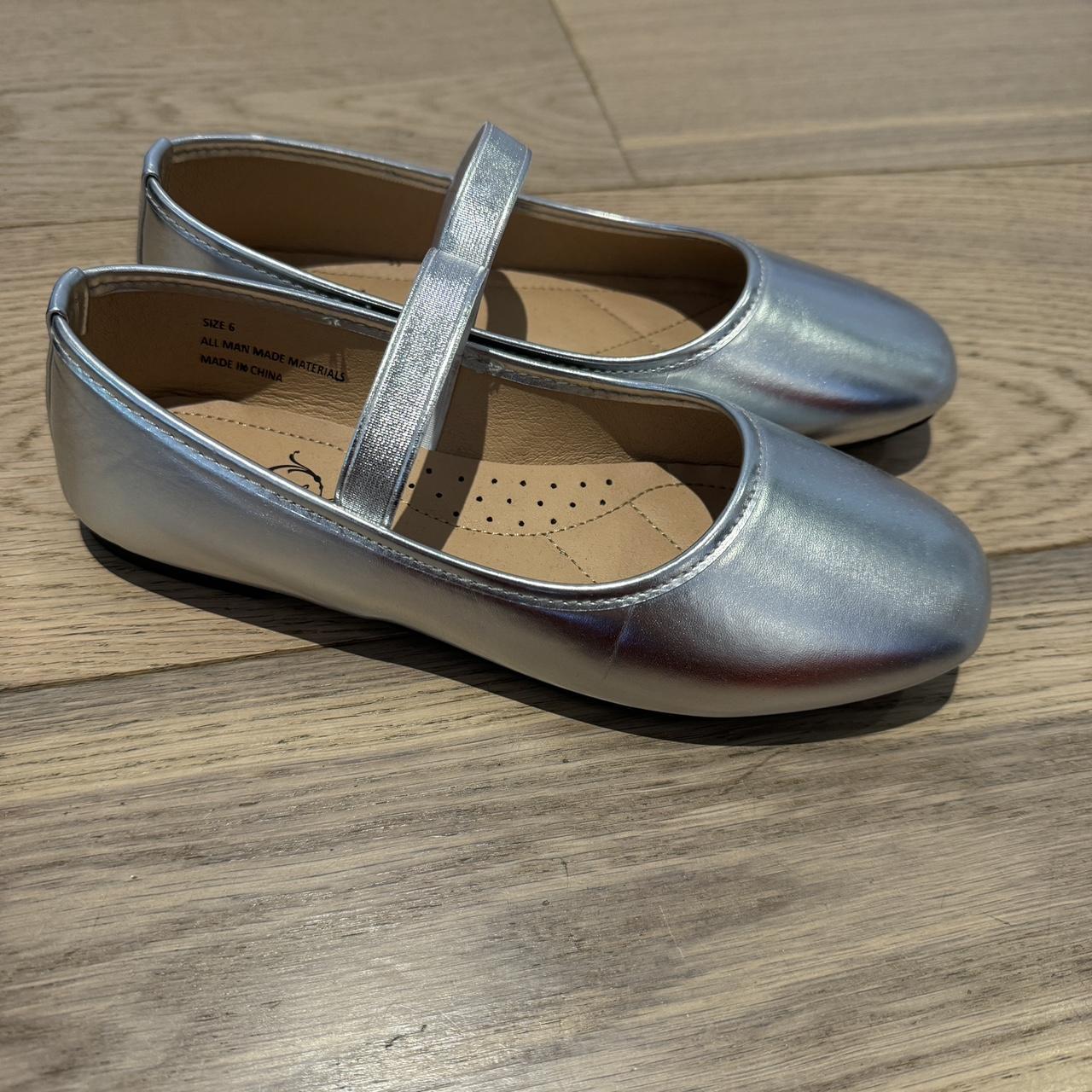 Silver ballet flats Super cute and comfy. Only... - Depop