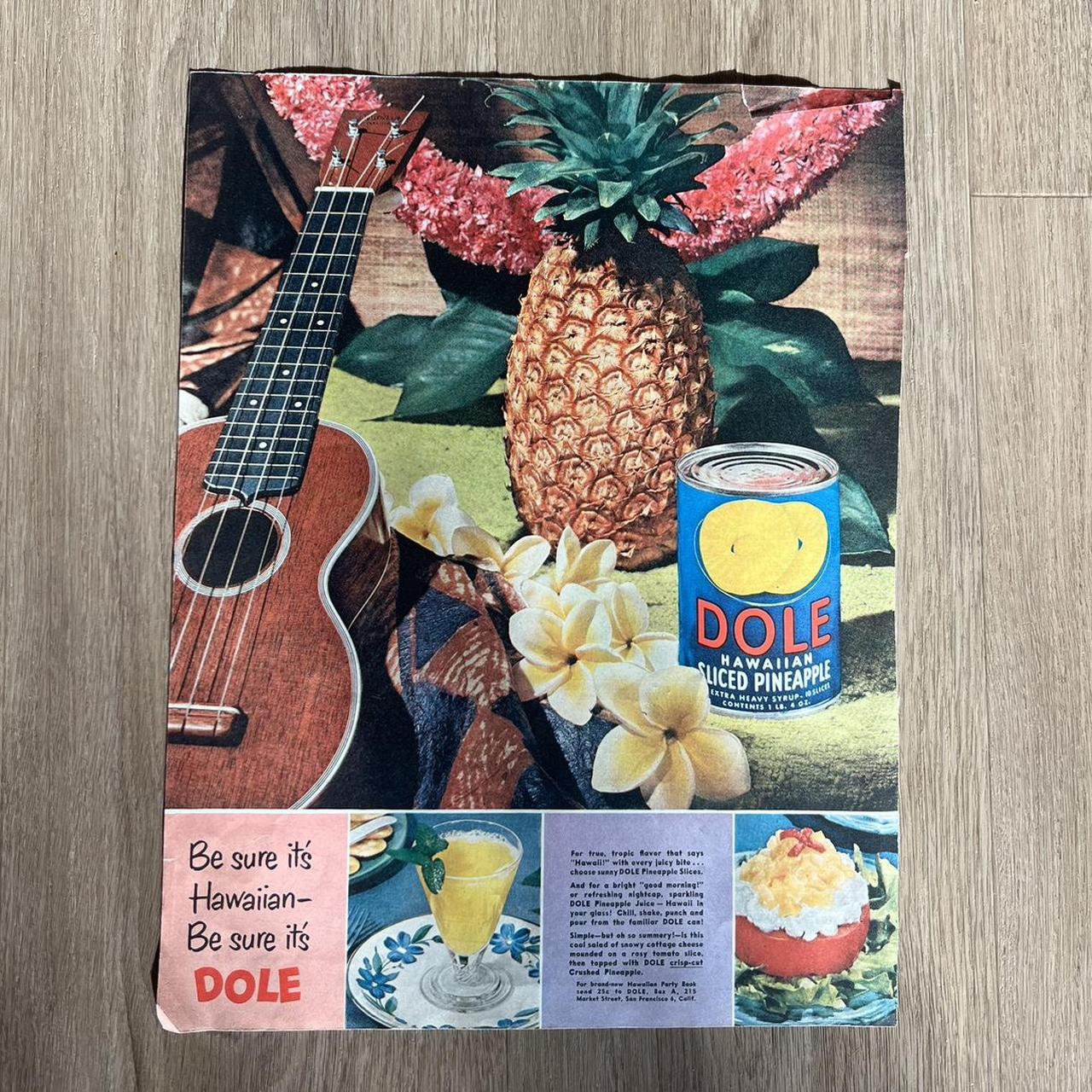 Vintage Dole pineapple ad from 1950s magazine.... - Depop