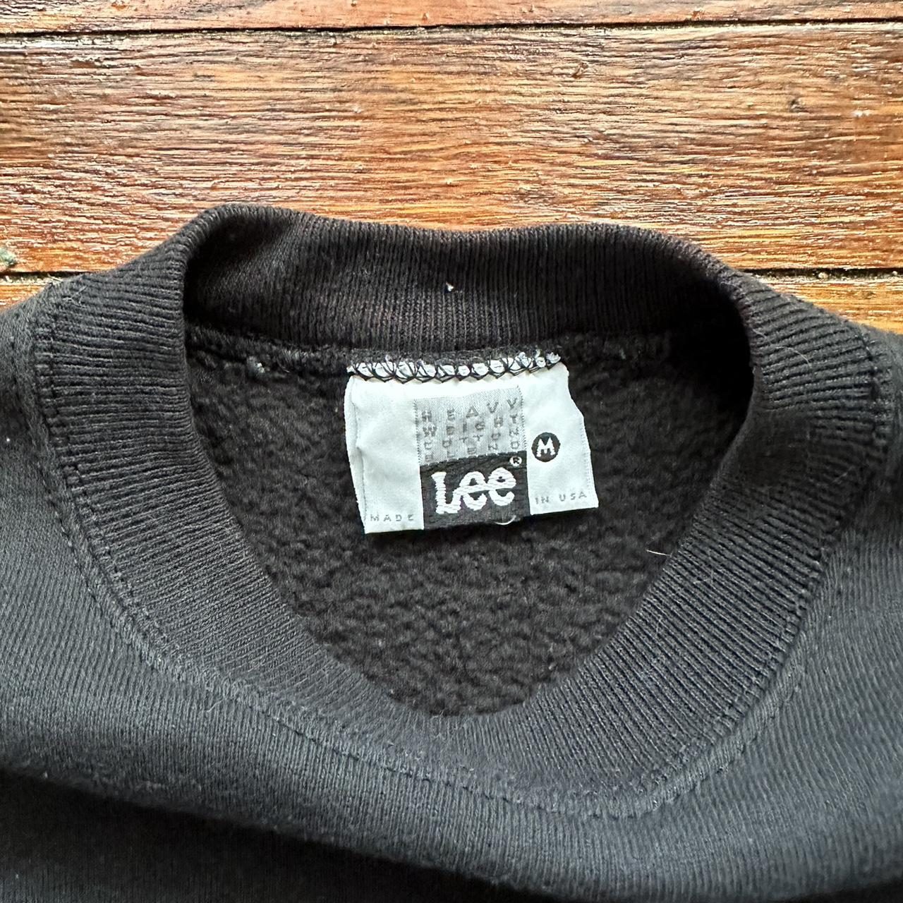 90s Lee Blank Black Crewneck Sweatshirt Size... - Depop