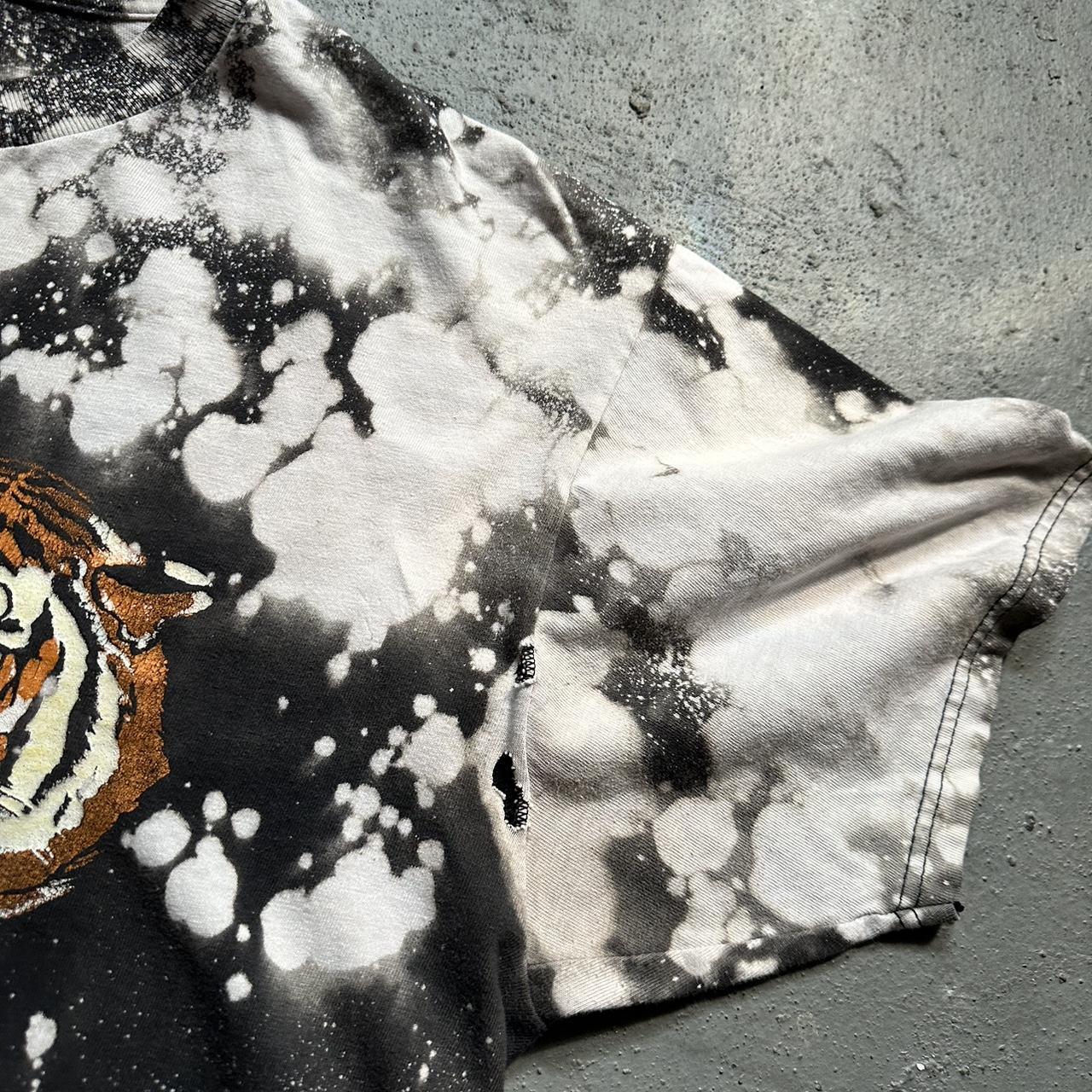 y2k Princeton Bleached Tigers Faded Black Emo Grunge... - Depop