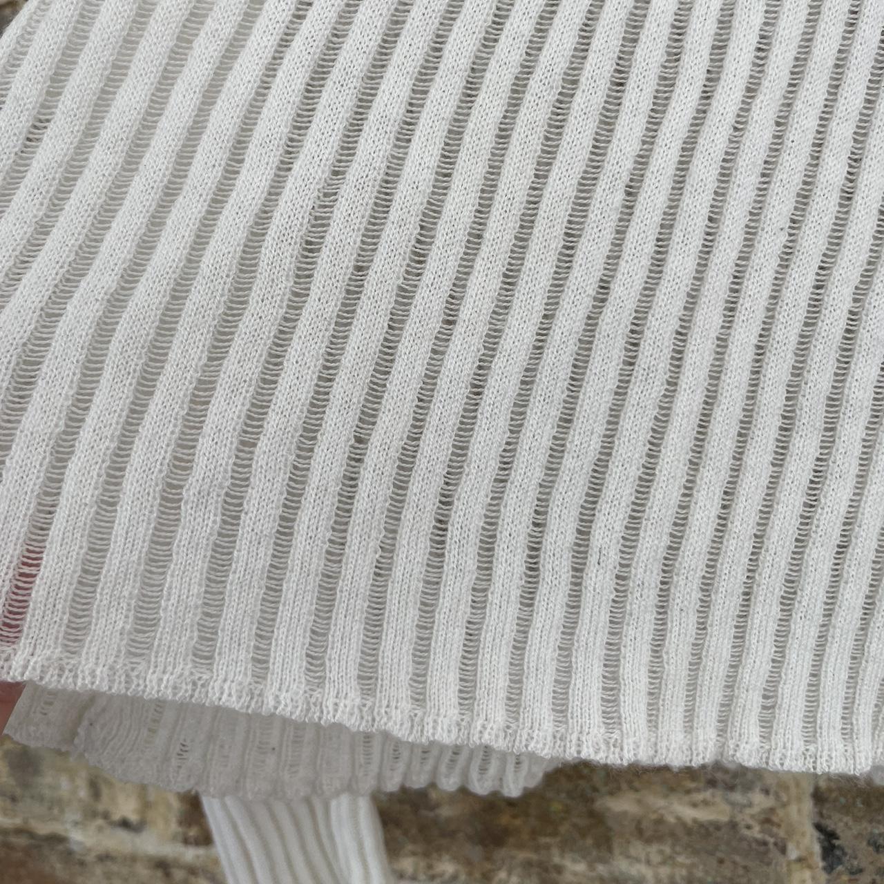 Sheer ribbed white long sleeve + bought from a... - Depop