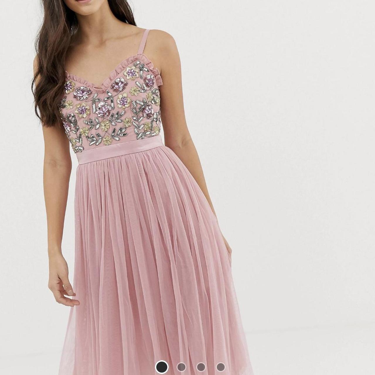 Maya pink and embellished dress. Worn once and in... - Depop