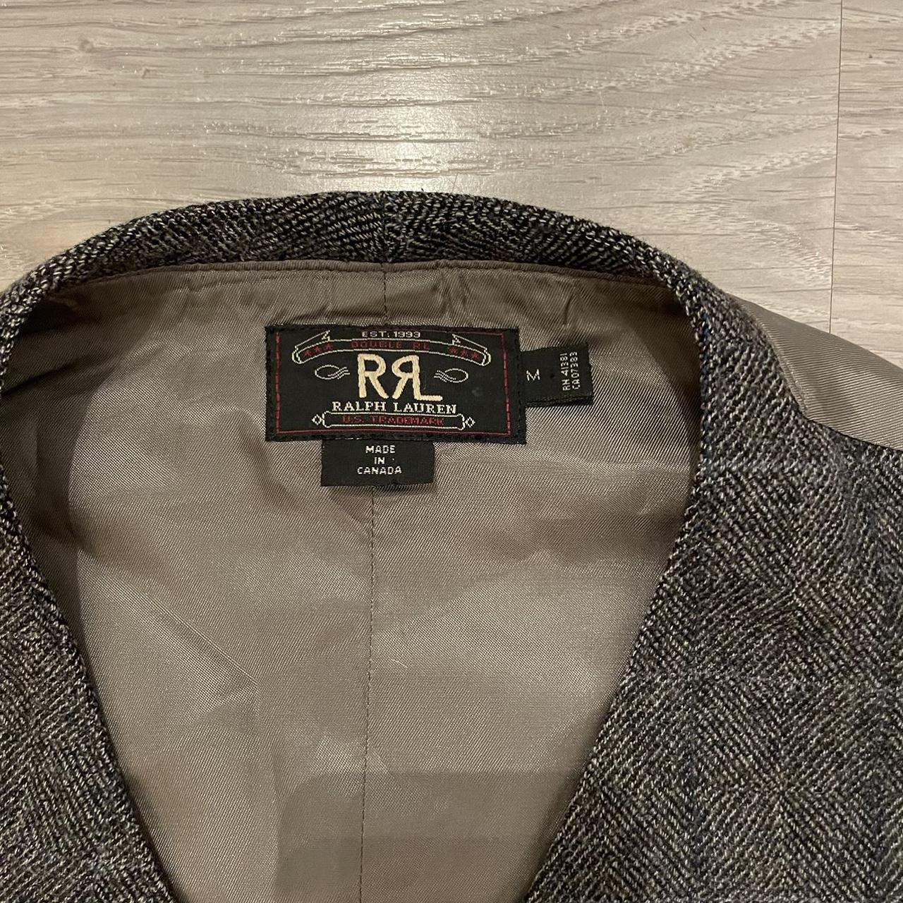 Ralph Lauren RRL Wool Grey Light Blue Check Men Vest M - Depop