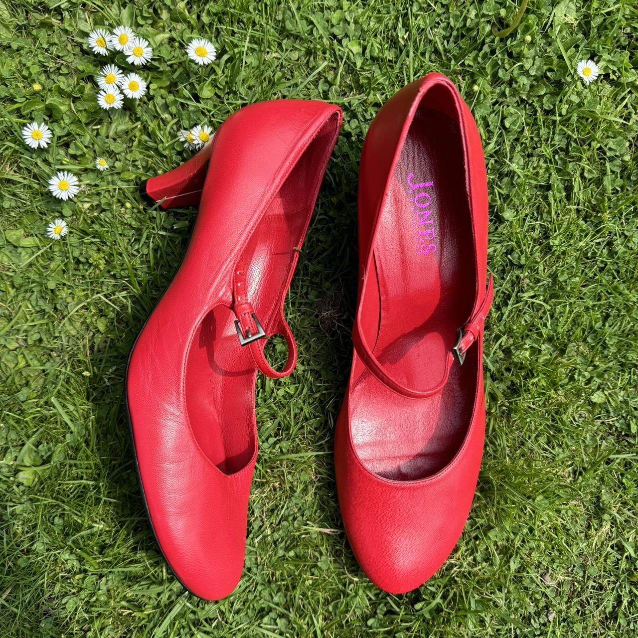 Jones red leather Mary Janes Never worn, gorgeous... - Depop
