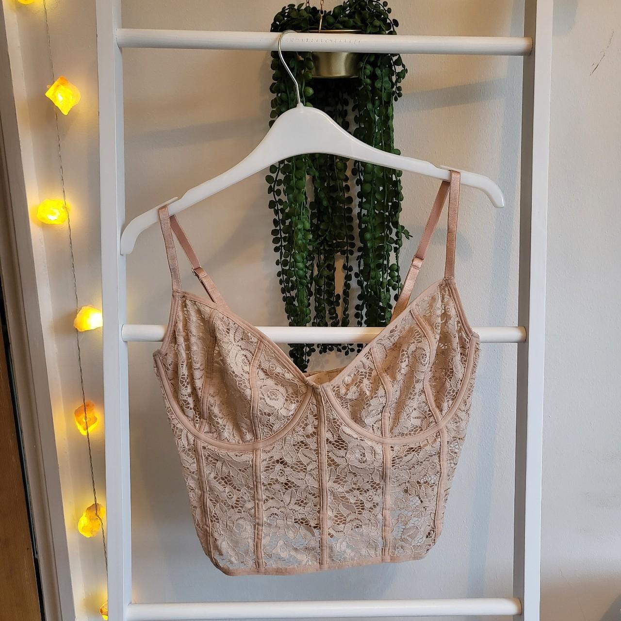 Ann Summers Nude Lace Corset Top Size 1214 Depop