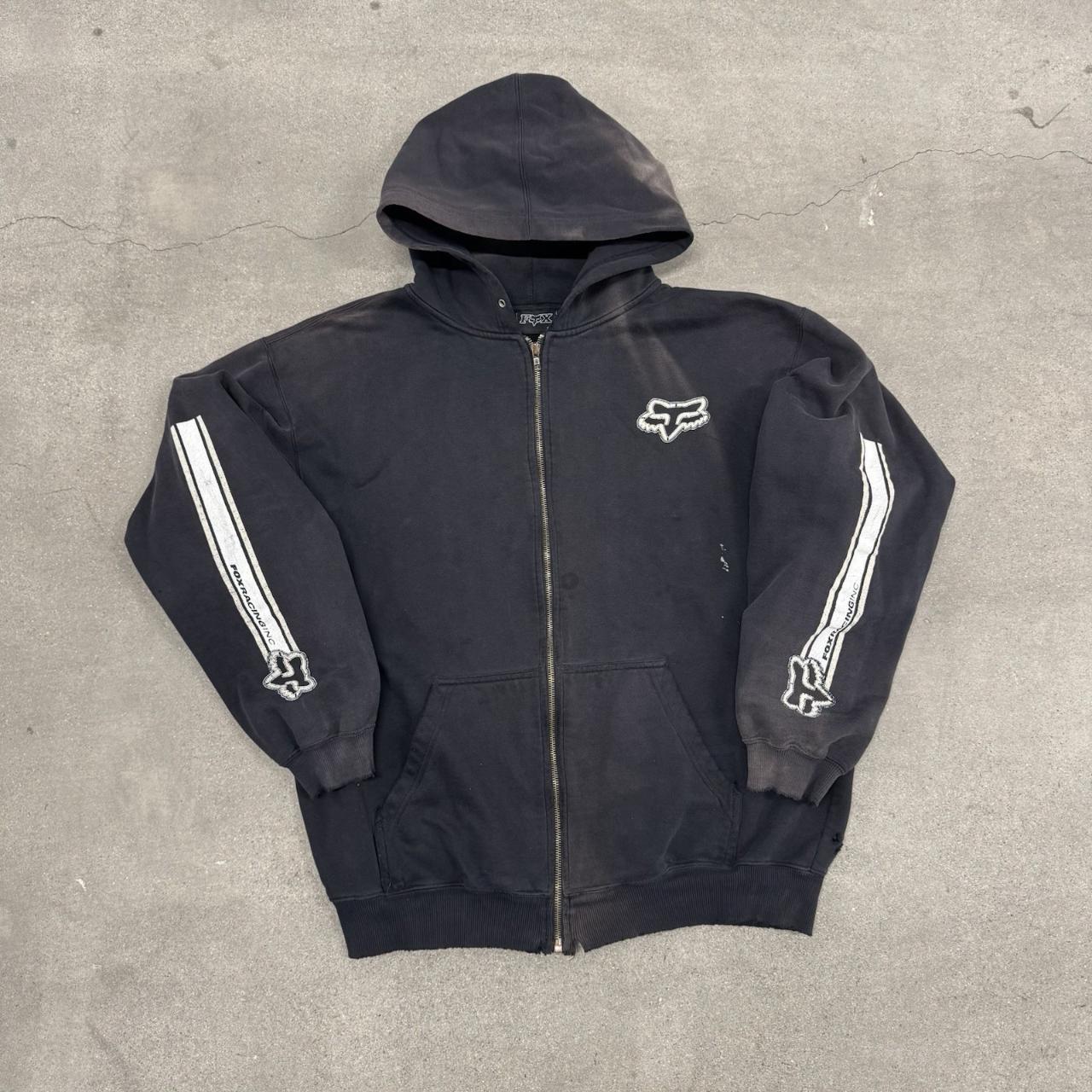 VINTAGE Y2K FOX RACING BLACK FADED MOTOCROSS FULL... | Depop