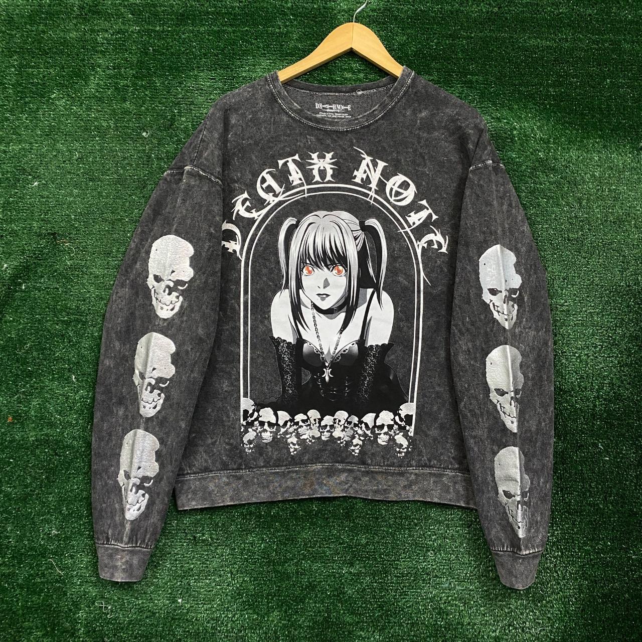 Death Note Anime Mineral Wash Crewneck Sweater Size... - Depop