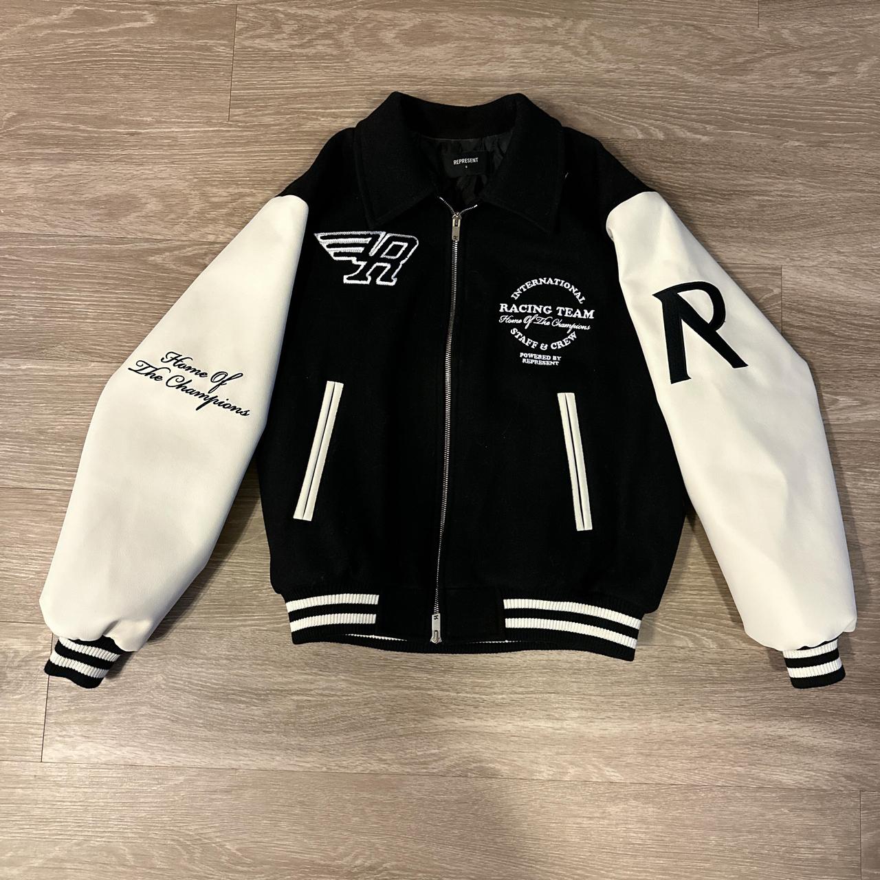 Represent Racing Team Varsity Jacket in black size... - Depop