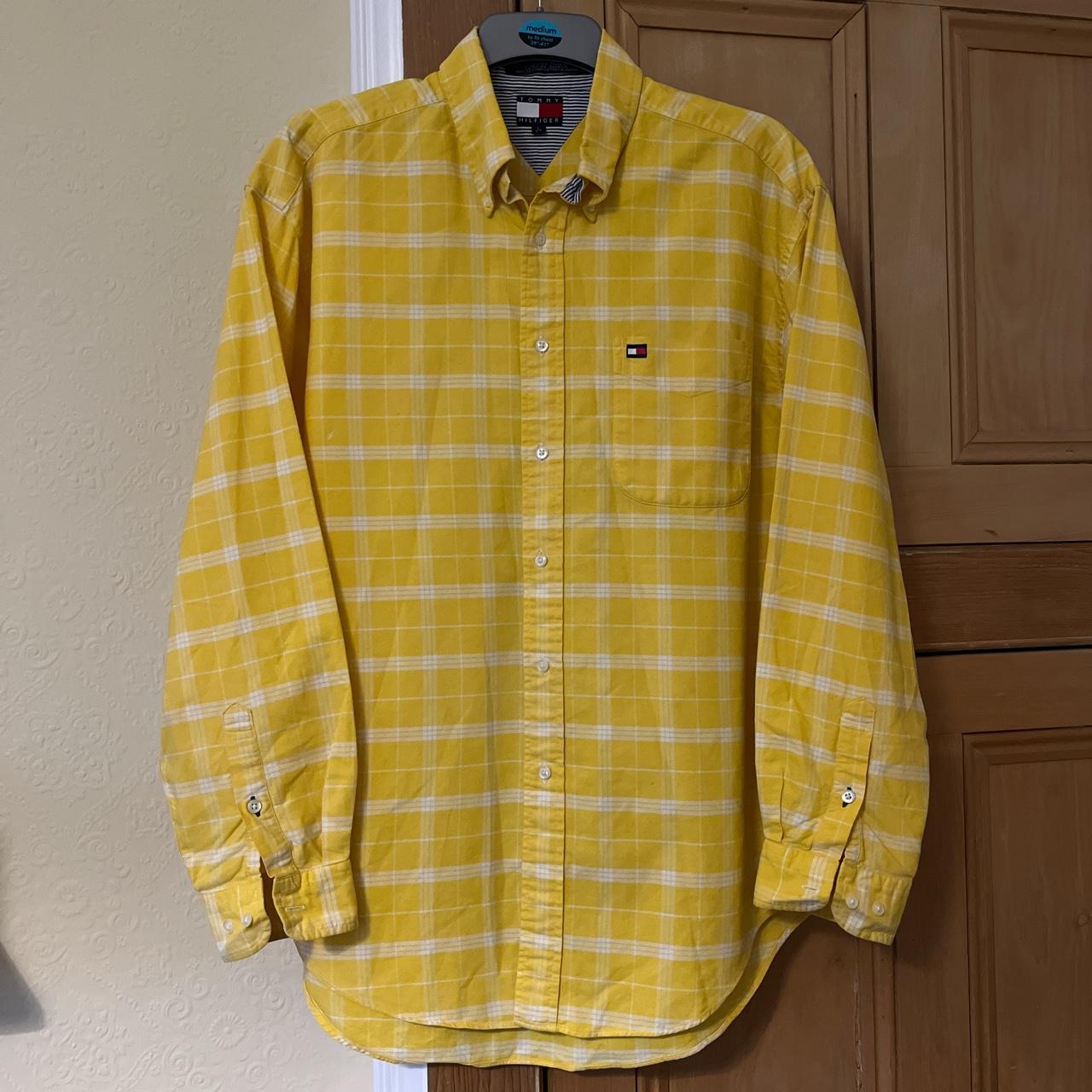 Stunning Tommy Hilfiger yellow plaid shirt The... - Depop