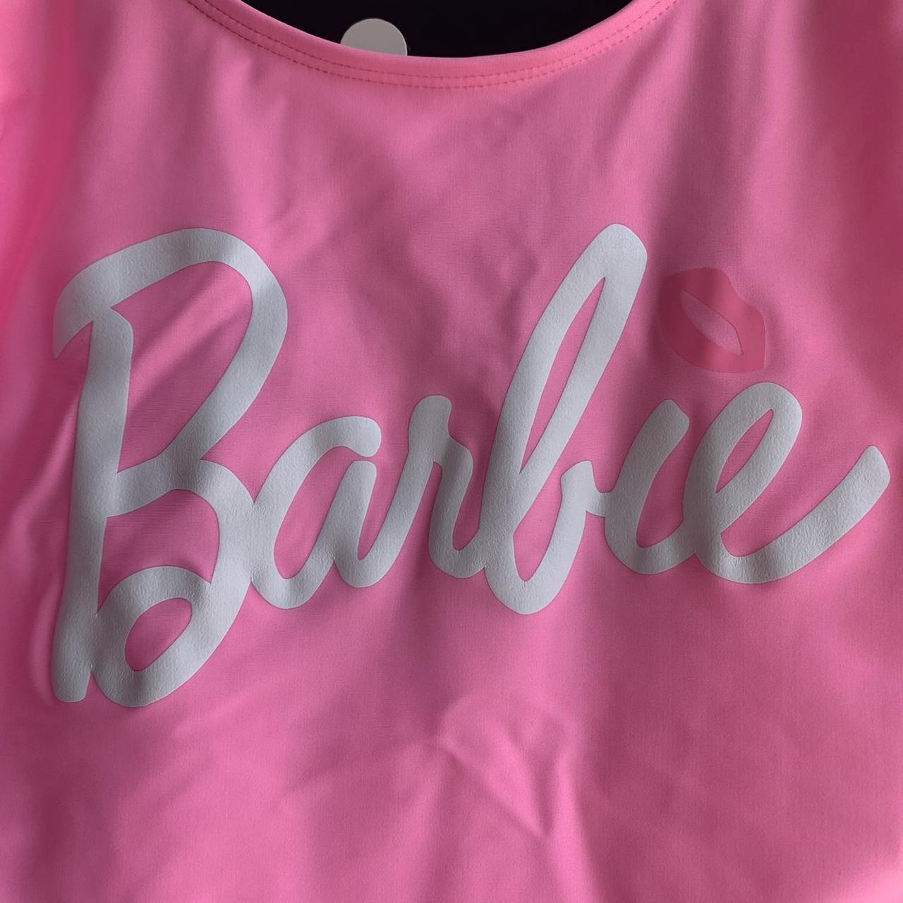 PINK BARBIE ONE PIECE SWIMSUIT BODYSUIT brand... - Depop