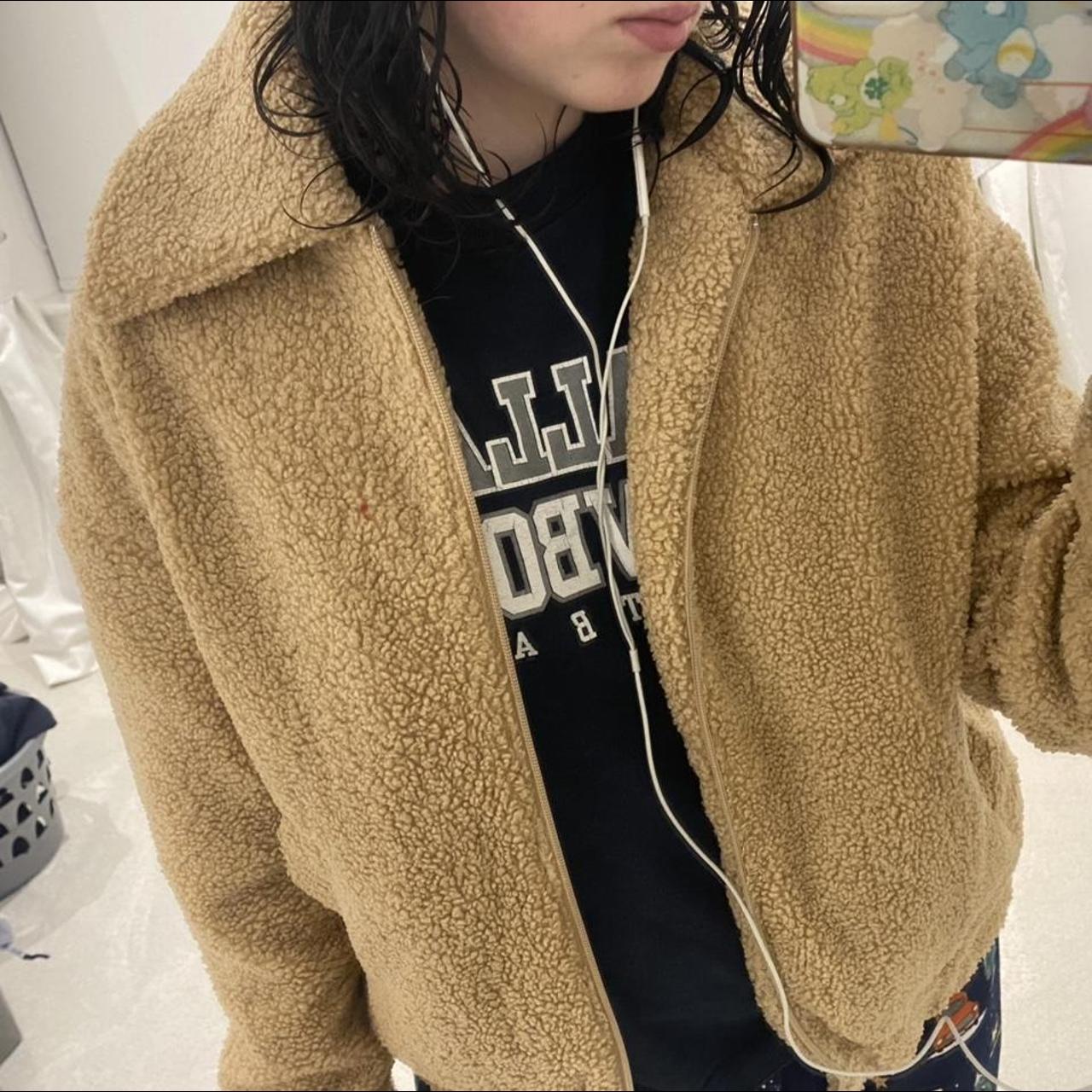 Stradivarius Borg bomber jacket. Worn once. - Depop