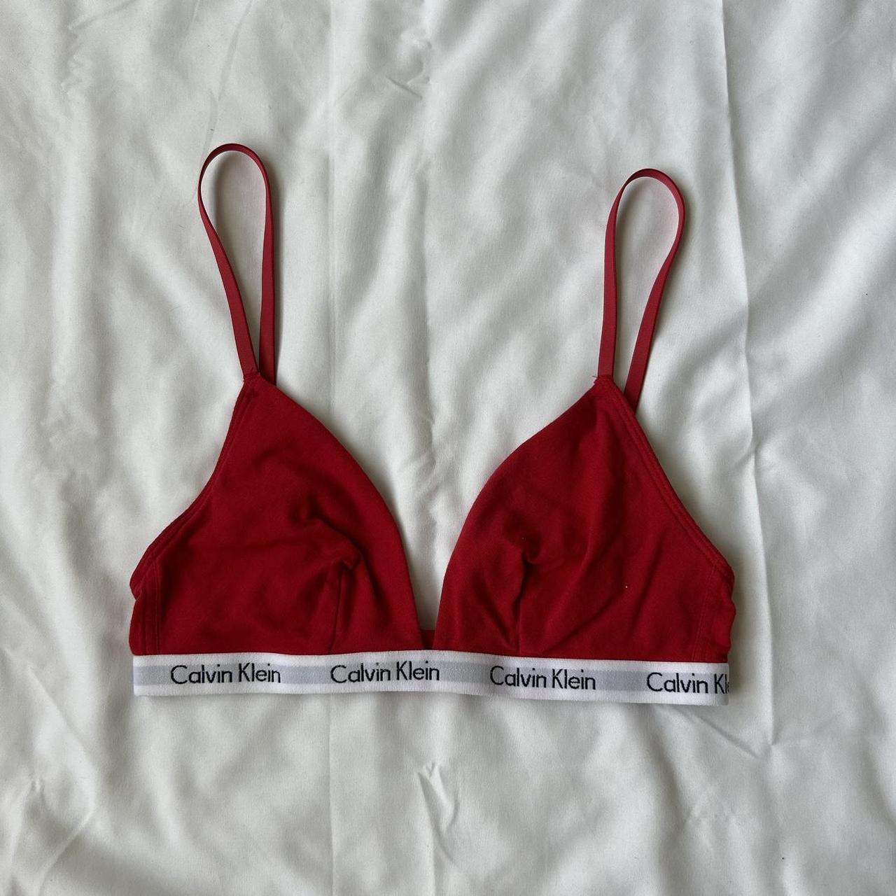 red Calvin Klein bra size xs/s shipping... - Depop
