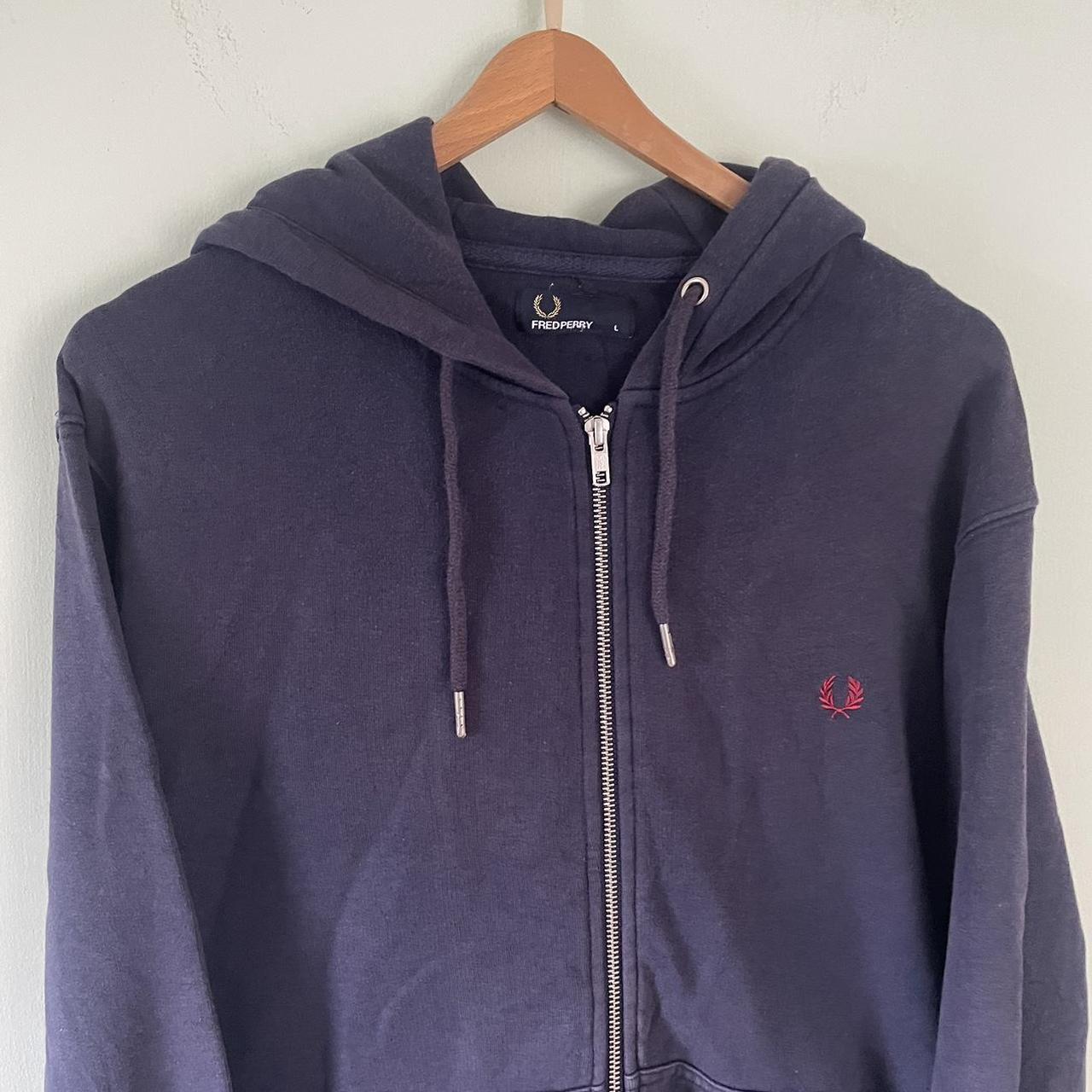 Vintage navy Fred Perry hoodie Size - large Great... - Depop