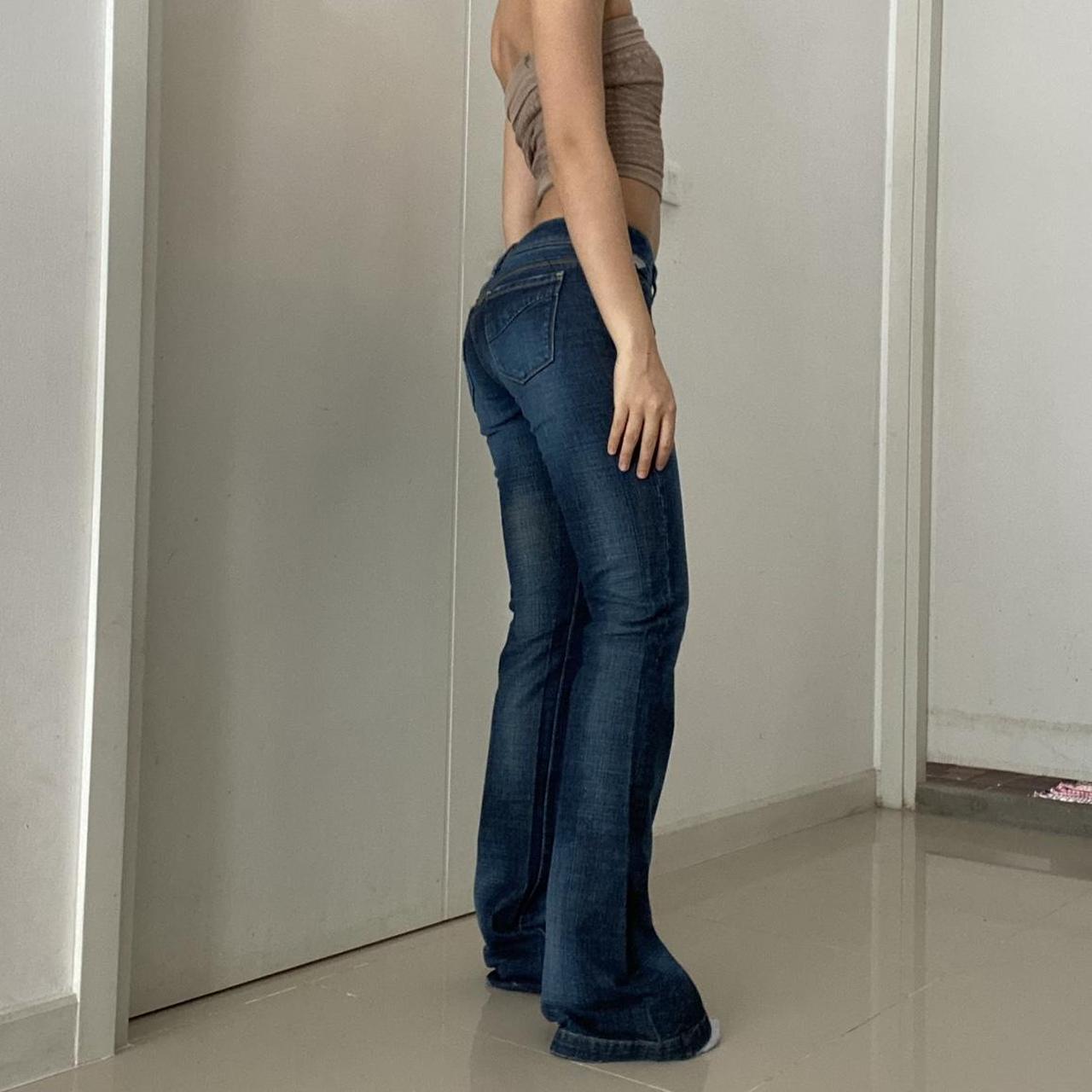 Brappers jeans Low rise fit flare dark wash flare... - Depop