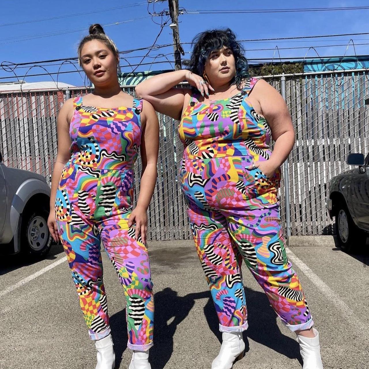 🌈 Funky Nooworks overalls in 🎊PARTY TIME🎊 print by... - Depop