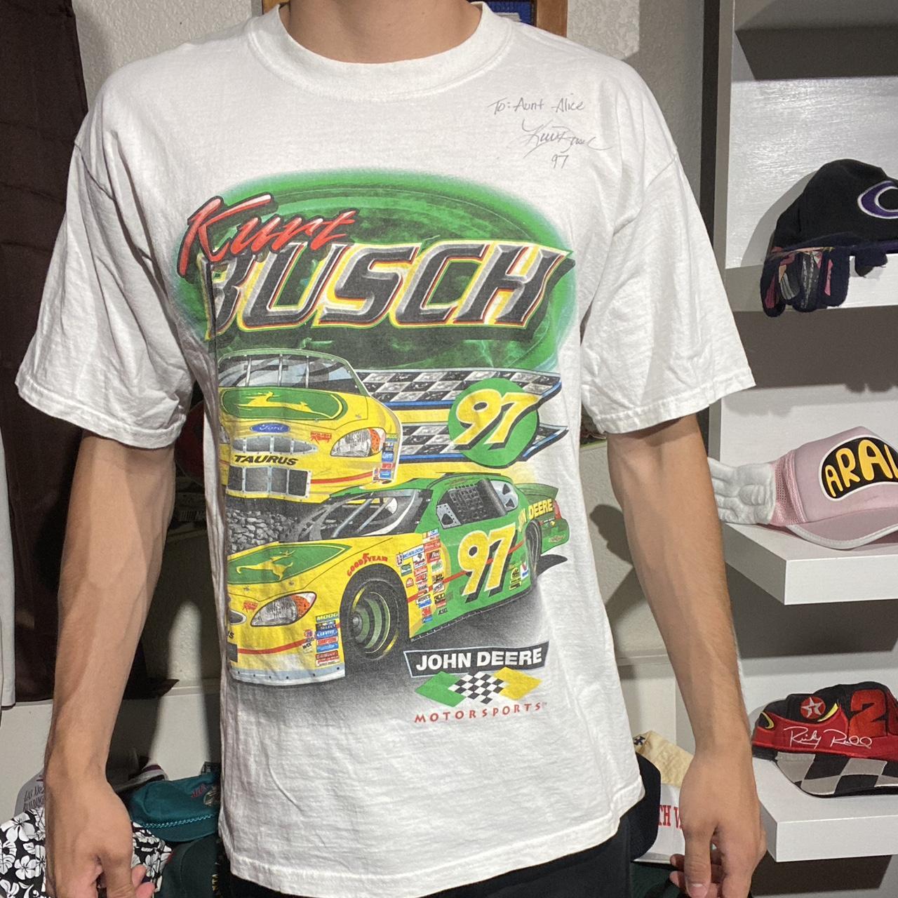 Y2k Kurt Busch 97 john deere motorsports nascar... - Depop