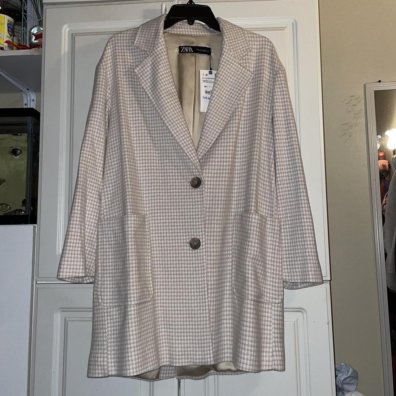 ZARA HOUNDSTOOTH PLUSH COAT new with tag -... - Depop
